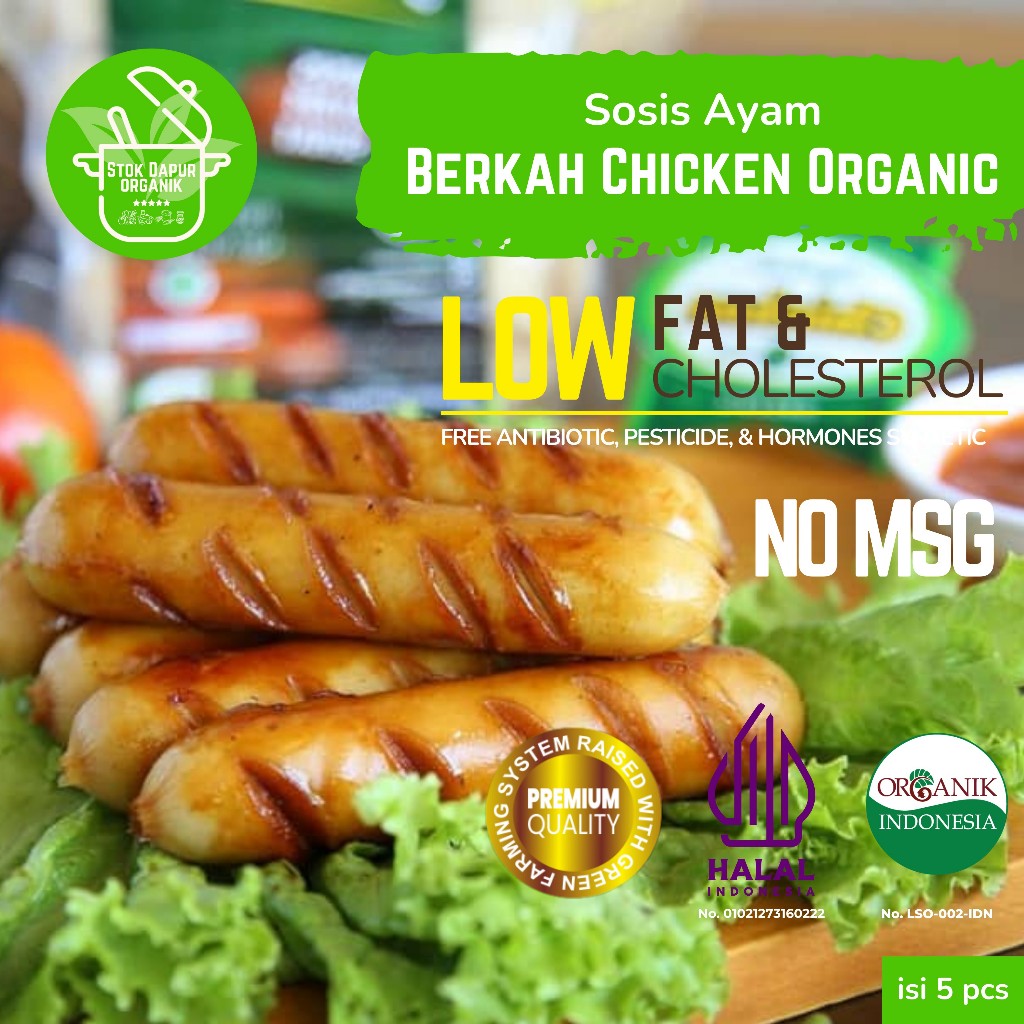 Jual Berkah Chicken Sosis Ayam Broiler Organik Prebiotik Beku/Frozen ...