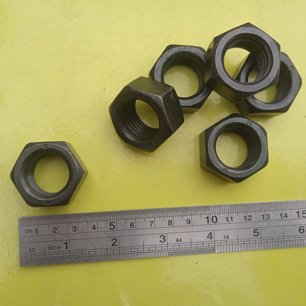 Jual MUR BAJA M22 HITAM / MUR BAUT KUNCI 32 / MUR M22 BAJA / MUR BAJA HTB GRADE 8.8 M22 / NUT ...