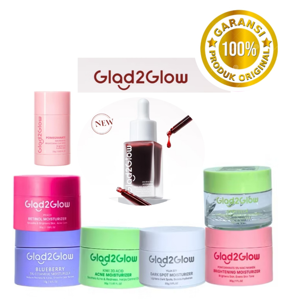Jual GLAD2GLOW G2G ALL SERIES BLUEBERRY MOISTURIZER| SERUM| CLEANSER| SUNSCREEN | Shopee Indonesia