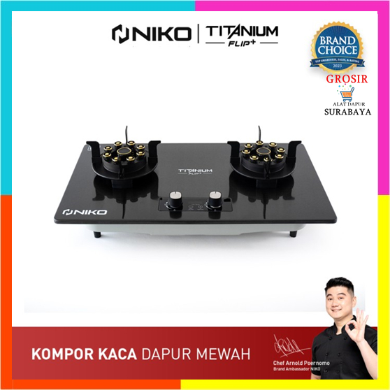 Jual KOMPOR TANAM NIKO TITANIUM FLIP+ TIMER / Kompor gas 2 Tungku NIKO ...