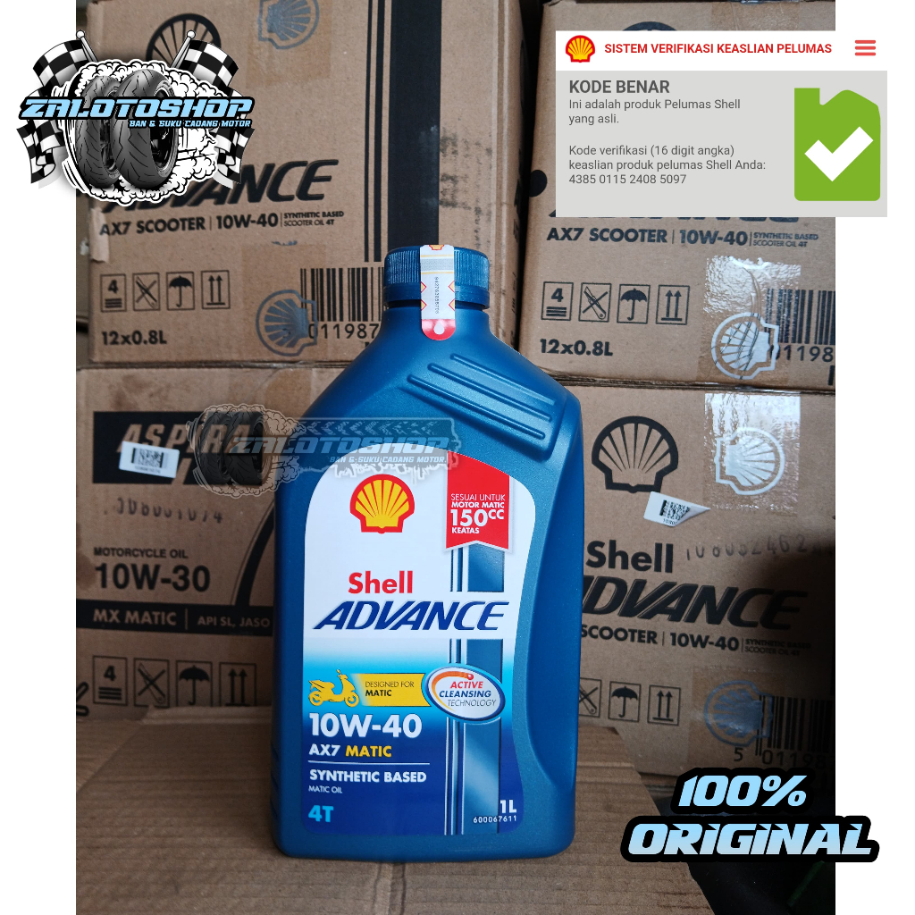 Jual Oli Matic 1 liter Shell Advance AX7SC 10W-40 1L untuk Nmax Aerox ...