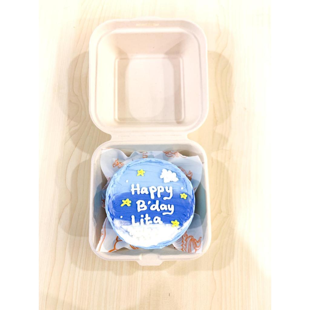 Jual kue ulang tahun/birthday cake/kue ultah tema korean biru.kue mini ...