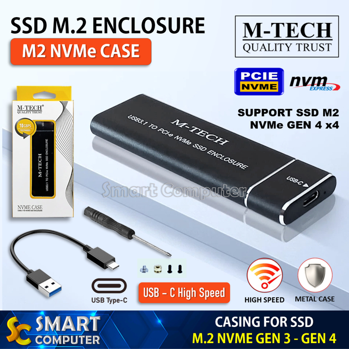 Jual M-TECH Casing External SSD M.2 NVME PCIe M2 Enclosure USB 3.1 Type ...
