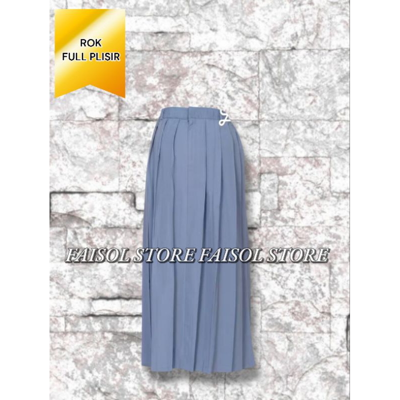 Jual SERAGAM SEKOLAH ROK PANJANG ABU-ABU , SMA SMK FULL REMPEL LIPIT ROK SEKOLAH FULL PLISIR SMA ...