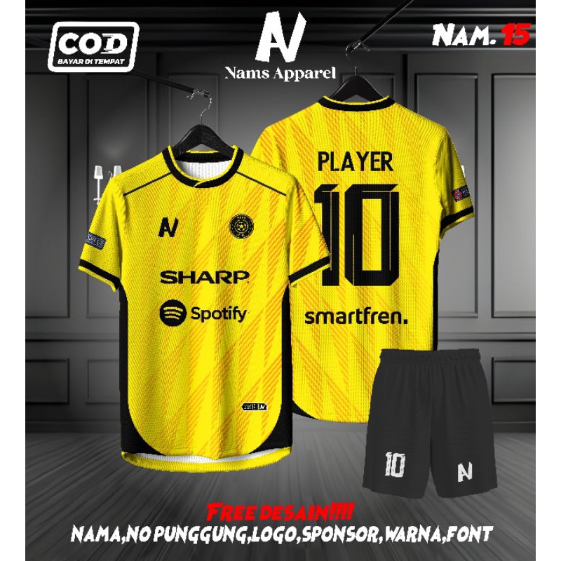 Jual JERSEY FUTSAL / SEPAKBOLA FULL PRINTING KUNING KECE BEBAS CUSTOM ...