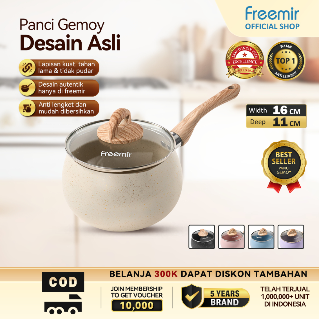 Jual [EXCLUSIVE KYANAVARA] freemir Panci Gemoy Panci Susu Bulat Beige ...