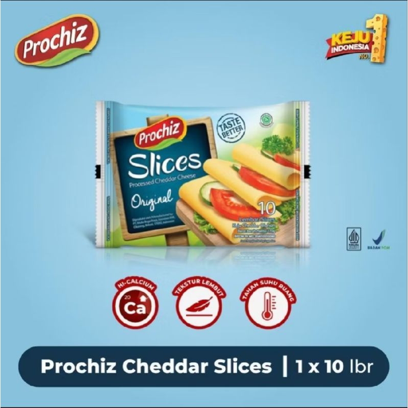 Jual Prochiz Premium Cheddar Slice 10s / prochiz original cheddar ...