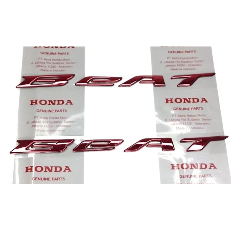 Jual Emblem logo Beat tulisan beat merah Honda beat new deluxe beat led ...