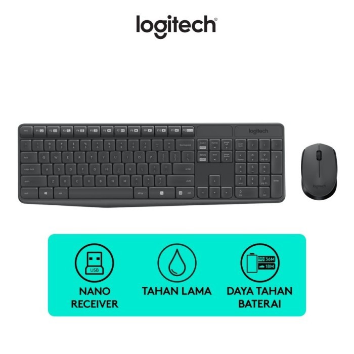 Jual Logitech MK235 / MK 235 Wireless Keyboard Mouse Combo | Shopee Indonesia