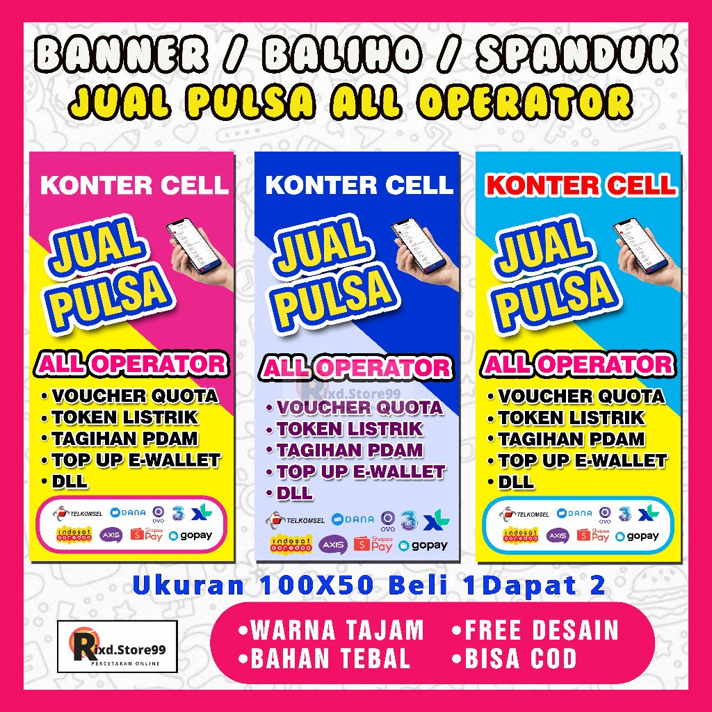 Jual BANNER SPANDUK JUAL PULSA ALL OPERATOR BANNER BALIHO SPANDUK BENER ...