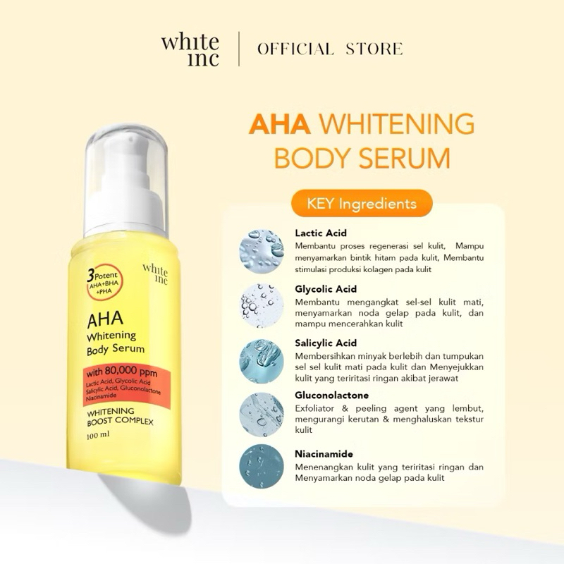 Jual [100ml] White Inc AHA Body Serum to Whitening & Moisturising ...