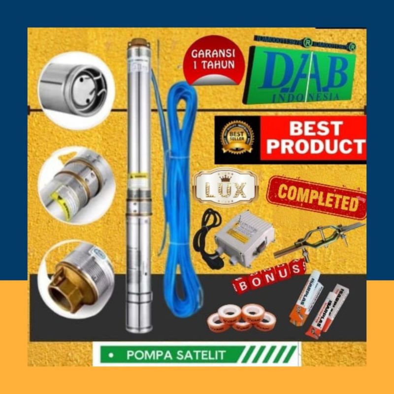 Jual PROMO Pompa satelit pipa 3" DAB 1Hp COMPLETE Set PLUS Kabel 60 Mtr ...