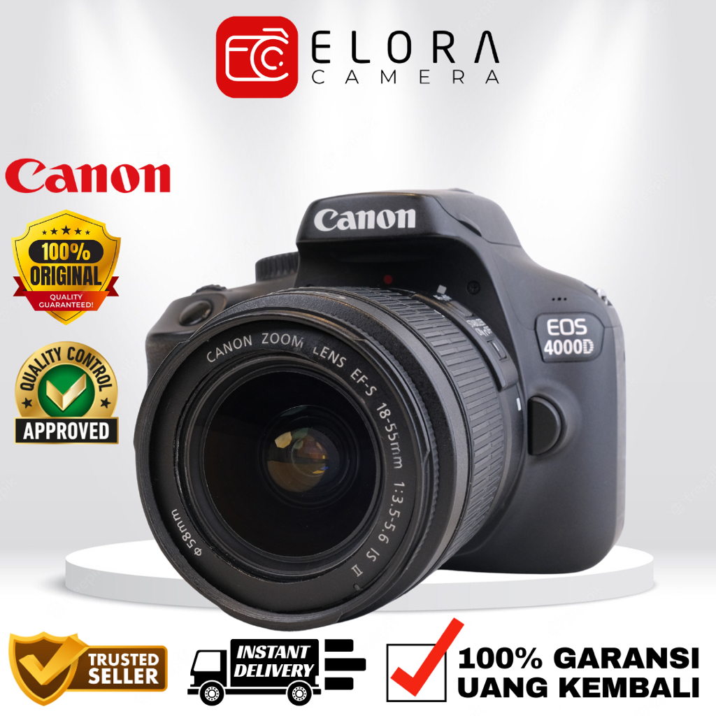 Jual Canon EOS 4000D Kit 18-55mm / Kamera DSLR Canon EOS 4000 D Kit 18 ...