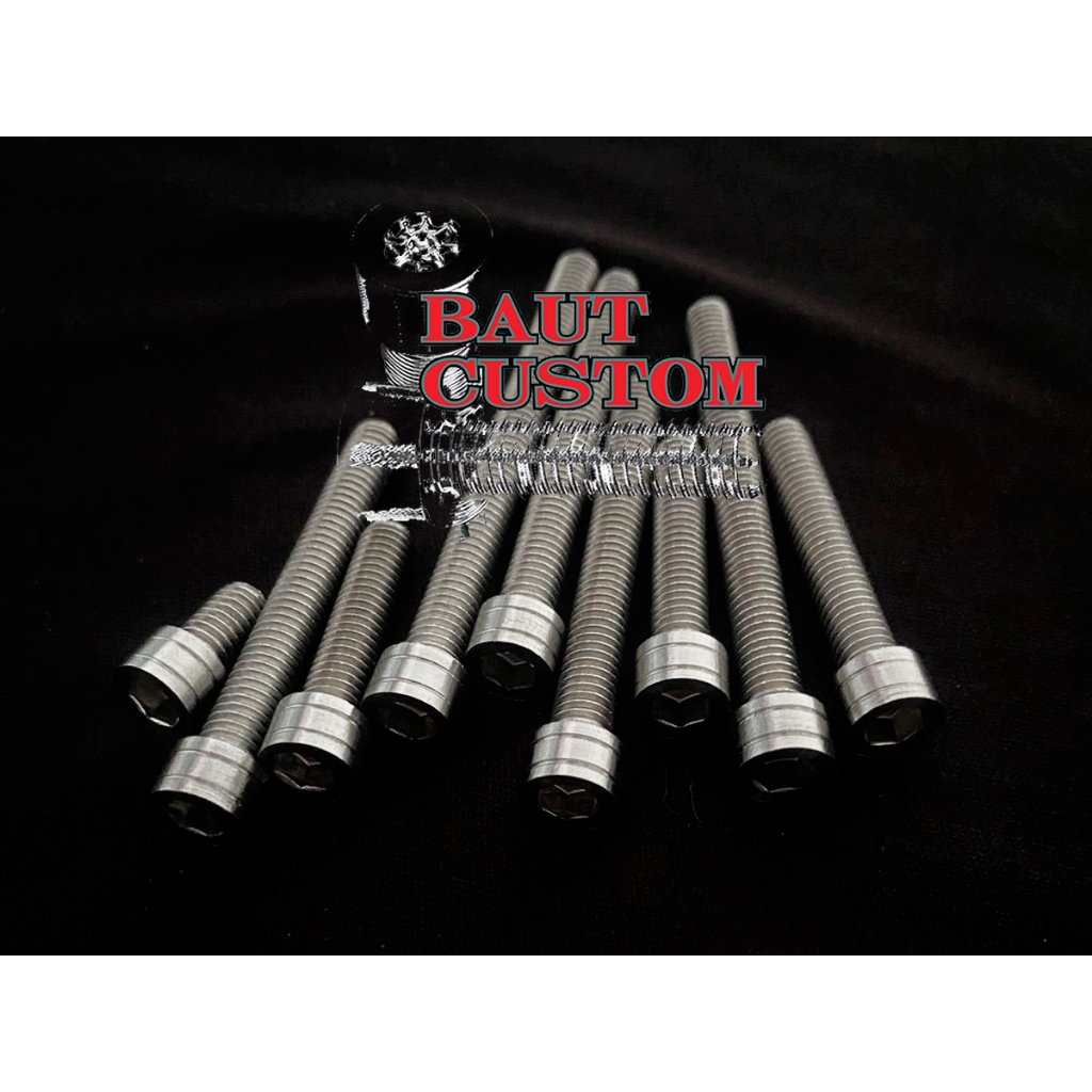 Jual Baut 12 / Baut M8 / Baut L6 Stainless Model Custom Two Lines Universal Anti Karat Baut ...