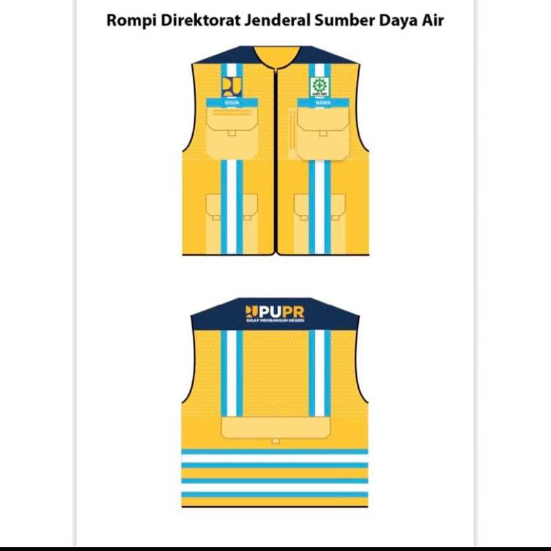 Jual Rompi PUPR Derokrat Jenderal Sumber Daya Air DJSA menerima custom ...