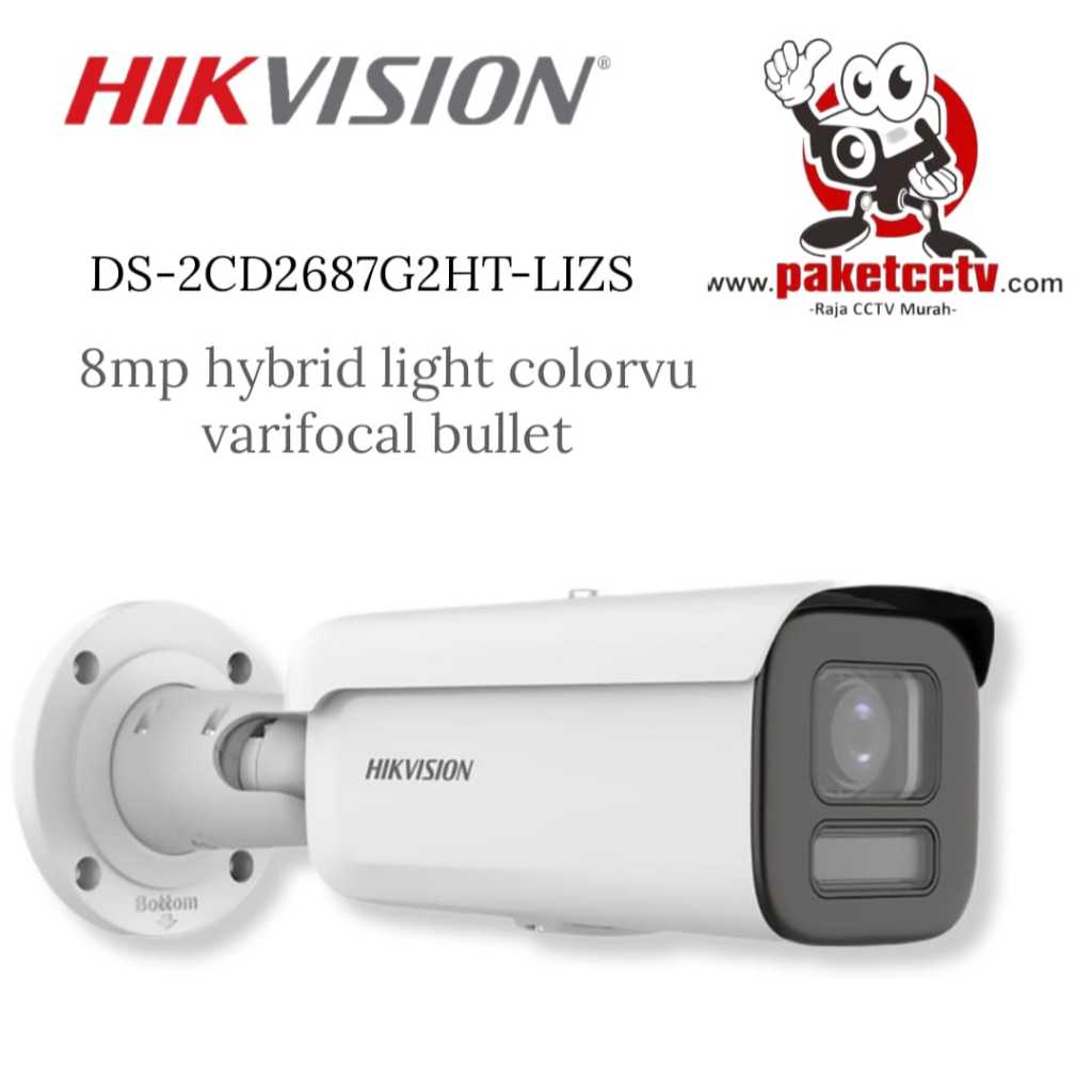 Jual Hikvision Camera 8 MP DS-2CD2687G2HT-LIZS Smart Hybrid Light with ColorVu Motorized ...