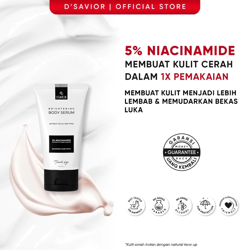 Jual D'SAVIOR Brightening Body Serum Travel Size 50 ml - Melembapkan ...