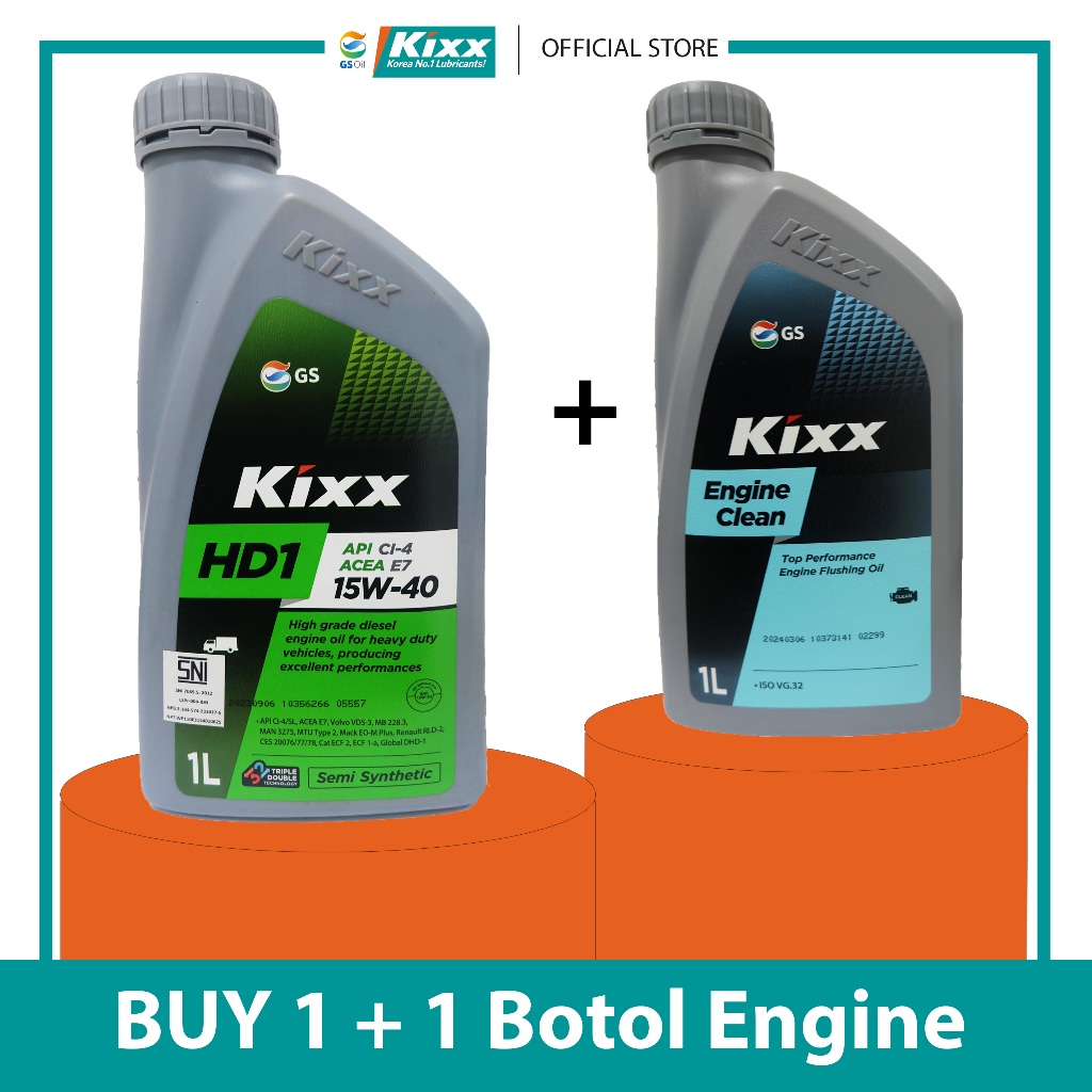 Jual Free Engine - Kixx HD1 CI-/E7 15W-40 Semi Synthetic 1Liter ...