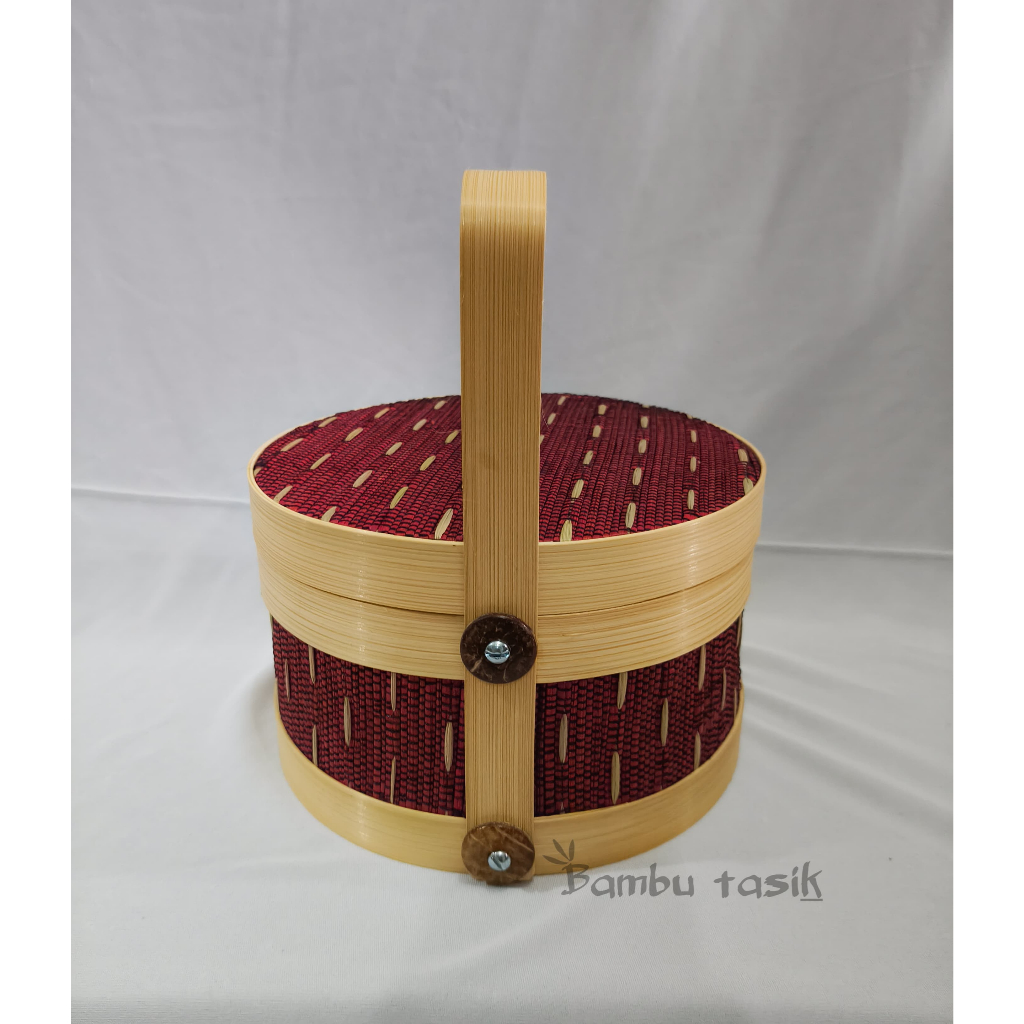Jual Rantang Bambu Merah Premium Diameter 20 cm | Shopee Indonesia
