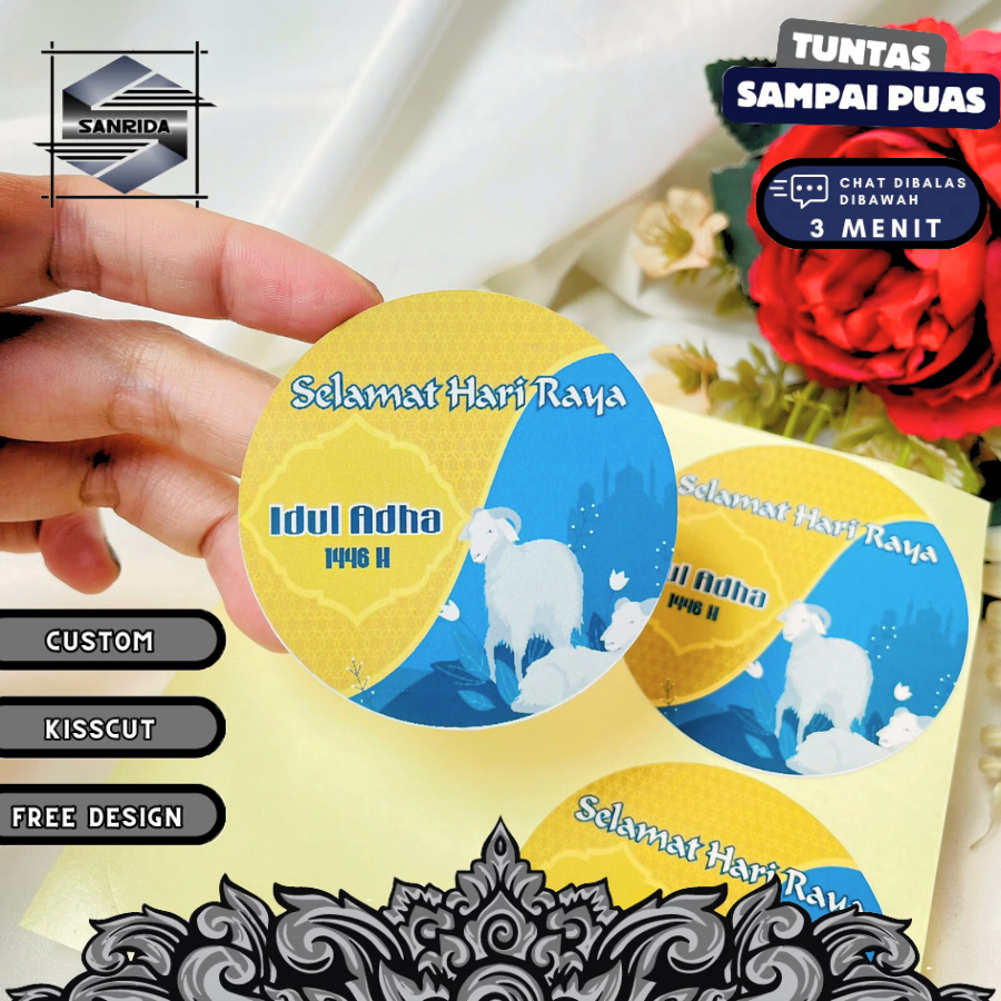 Jual 2-4 Sanrida Sticker Hampers Gift Lebaran Haji Sticker Selamat Hari ...