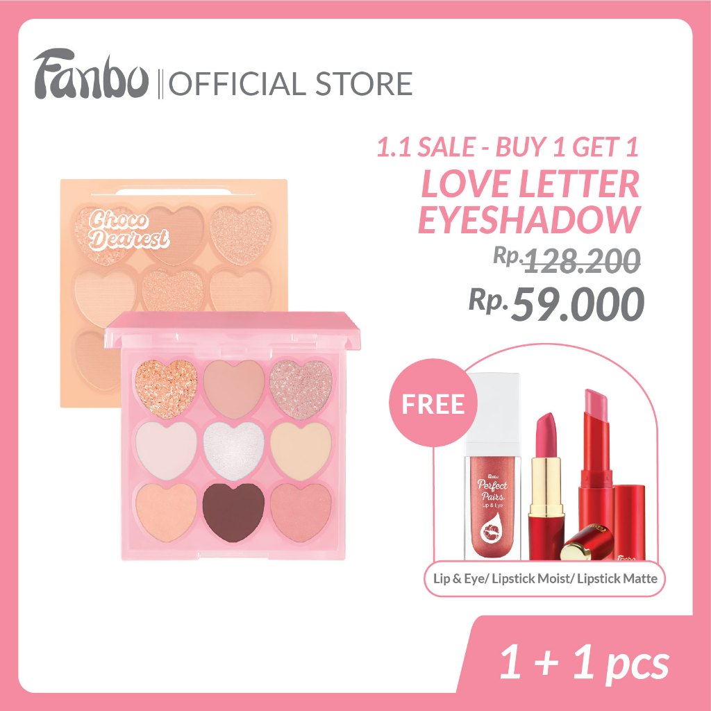Jual Fanbo Love Letter Eyeshadow Palette Highly Pigmented Longlasting ...