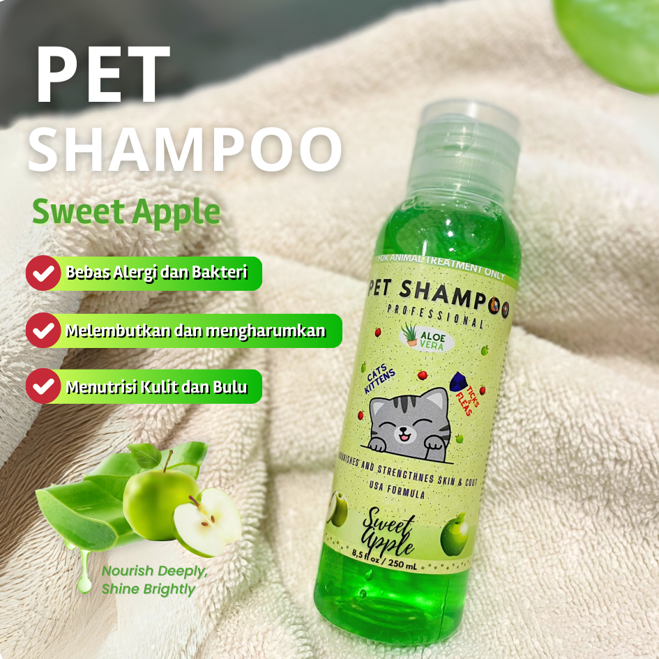 Jual Pet Shampoo Kucing Apel Aloe Vera | Shopee Indonesia
