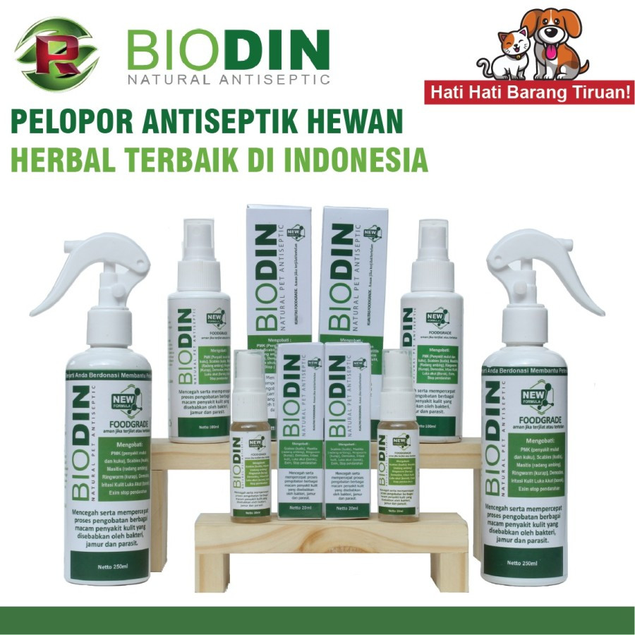 Jual NEW BIODIN SPRAY PERTOLONGAN PENYAKIT MULUT DAN KUKU SAPI 250ML ...
