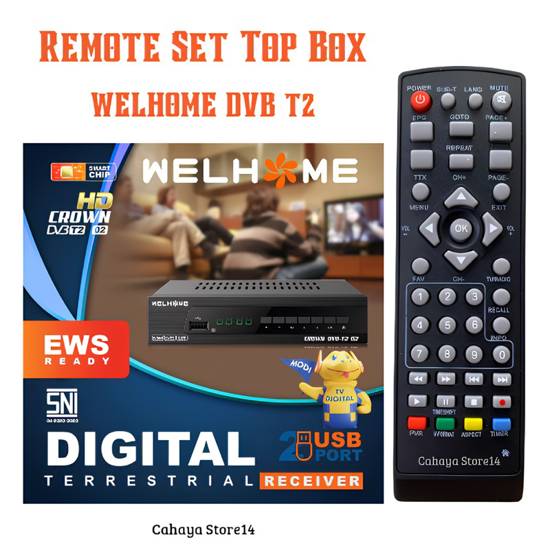 Jual Remot Remote STB Welhome DVB T2 Tanpa Setting Langsung Pakai ...