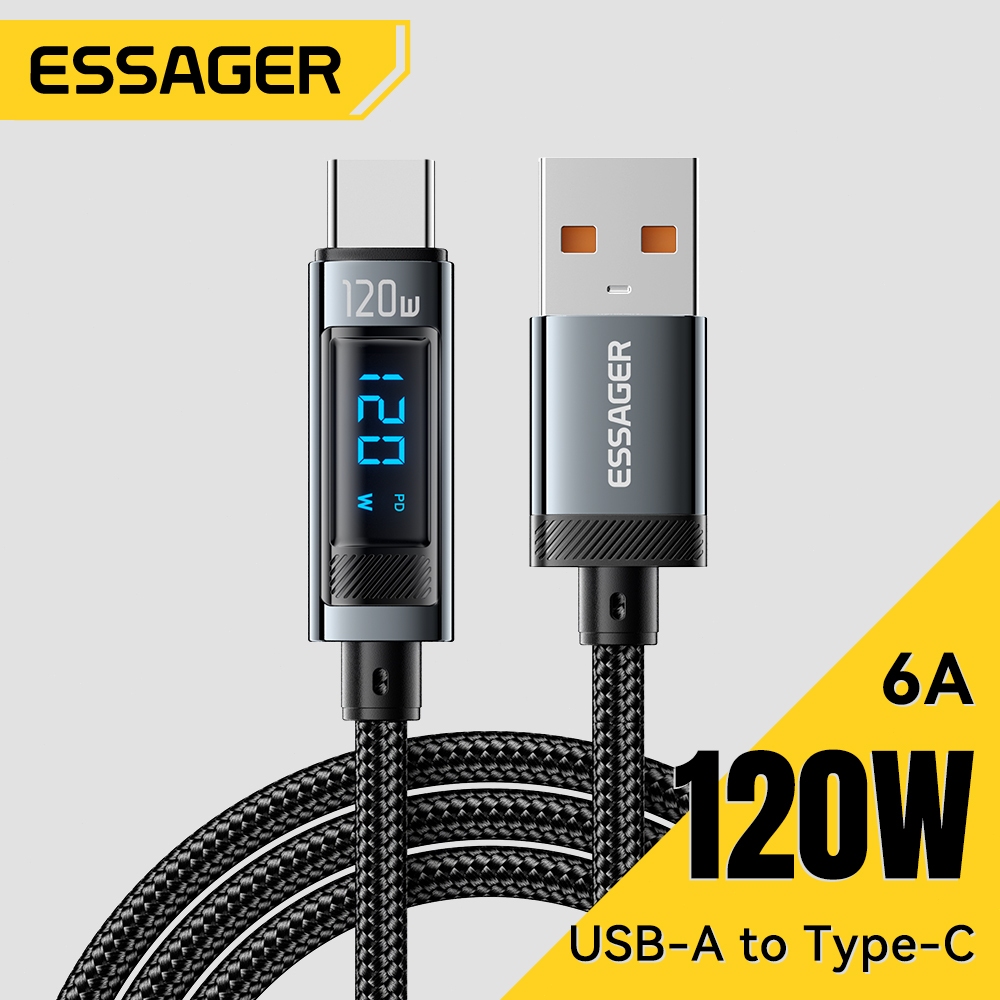 Jual ESSAGER 120W Kabel Data Type C Fast Charging 6A Usb A To Type C ...