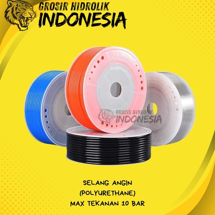 Jual SELANG ANGIN PNEUMATIC SELANG PU (POLYURETHANE) UKURAN OD 10MM X ID 6.5MM HARGA PER ROLL ...