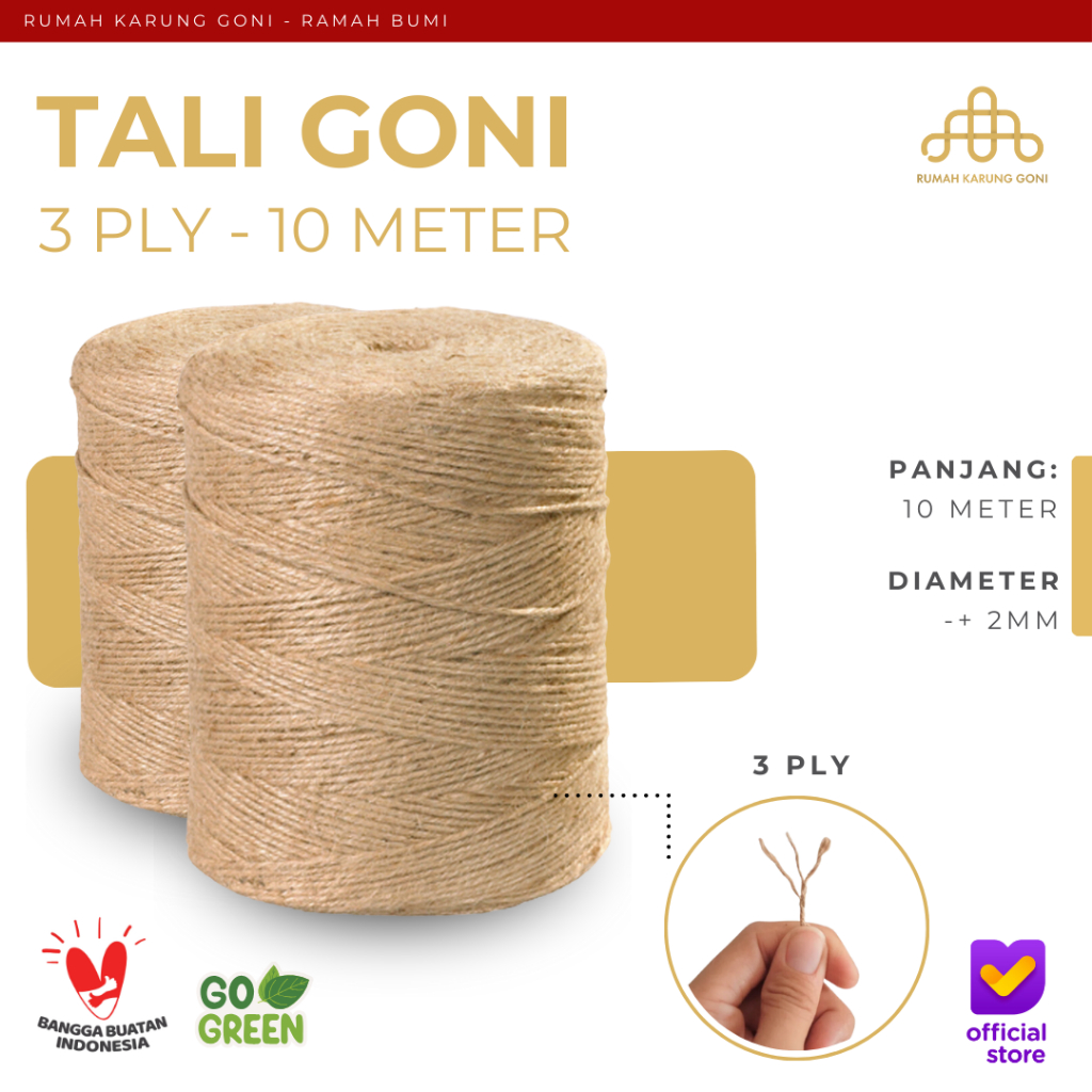 Jual Tali Rami Tali Goni Kecil 3 ply 10 Meter Jute Rope | Shopee Indonesia