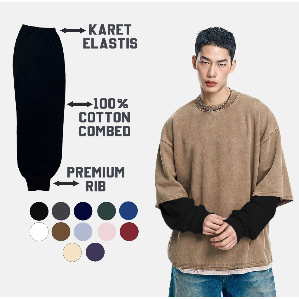 Jual Manset Baju Kaos Lengan Panjang Jumbo│Manset Tangan Bahan Cotton ...