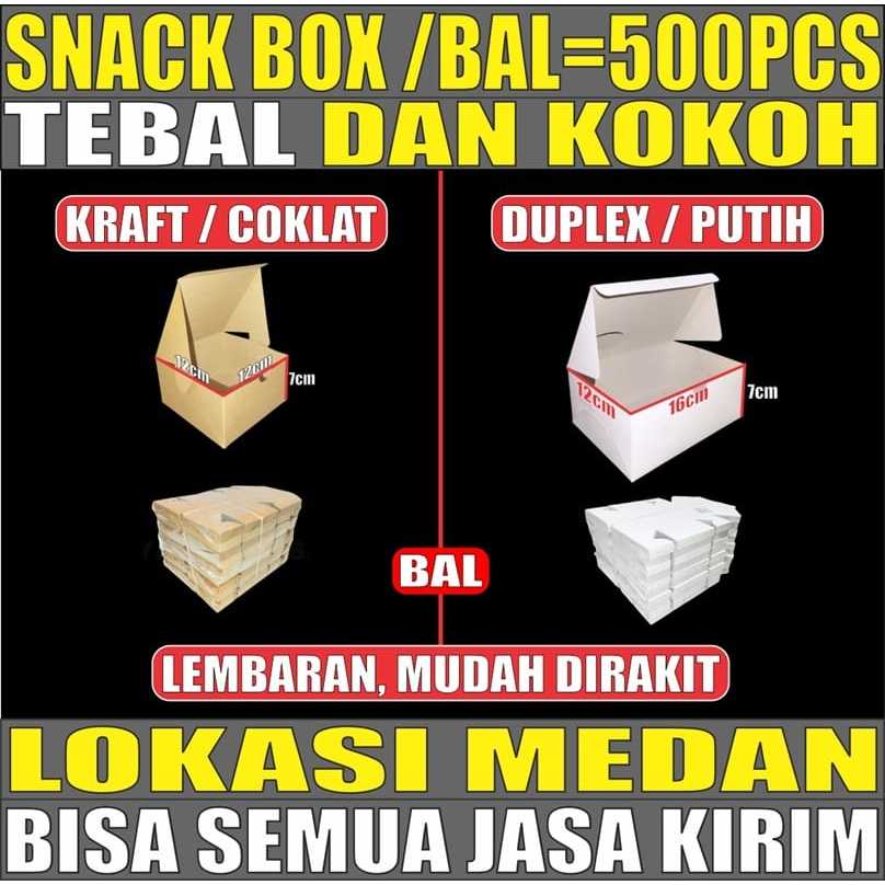 Jual Snack Box 12x12 / 12x14 / 12x16 Dus Kotak Kue Duplex Putih Kraft ...
