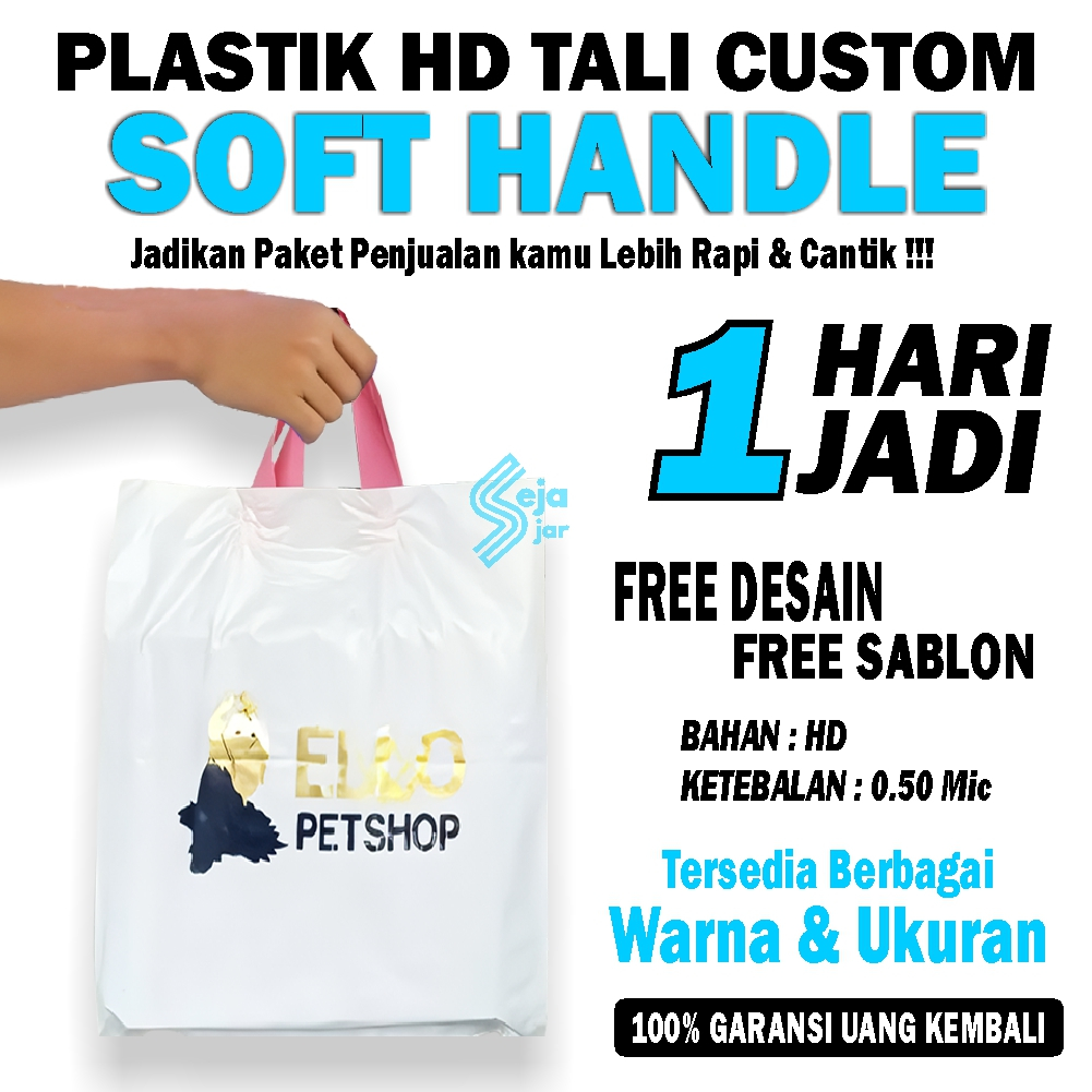 Jual PLASTIK PACKING HD TALI Soft Handle tebal 0,5 mikron/plastik ...