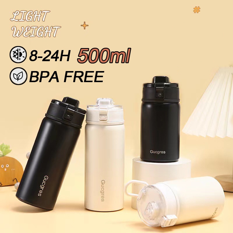 Jual Termos stainless steel 304 Termos Air Panas 550ml Botol Minum Mini ...
