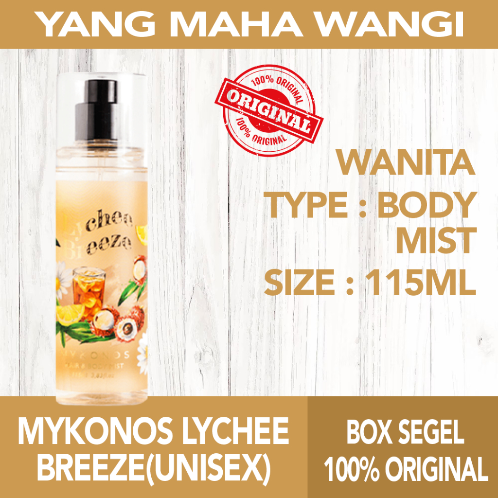 Jual BODY MIST ORIGINAL MYKONOS LYCHEE BREEZE FOR WOMAN MIST FRAGRANCE ...