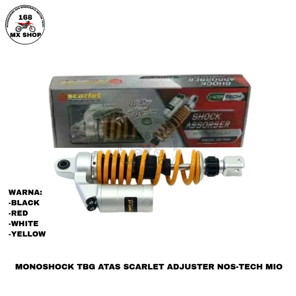 Jual SHOCK ABSORBER SHOCKBREAKER TABUNG ATAS SCARLET ADJUSTER NOS TECH MIO | Shopee Indonesia