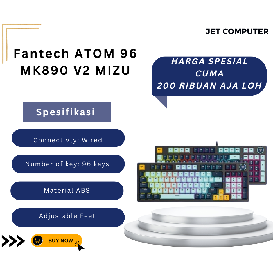 Jual Fantech ATOM96 MK890 V2 Wired Mechanical Gaming Keyboard | Shopee Indonesia