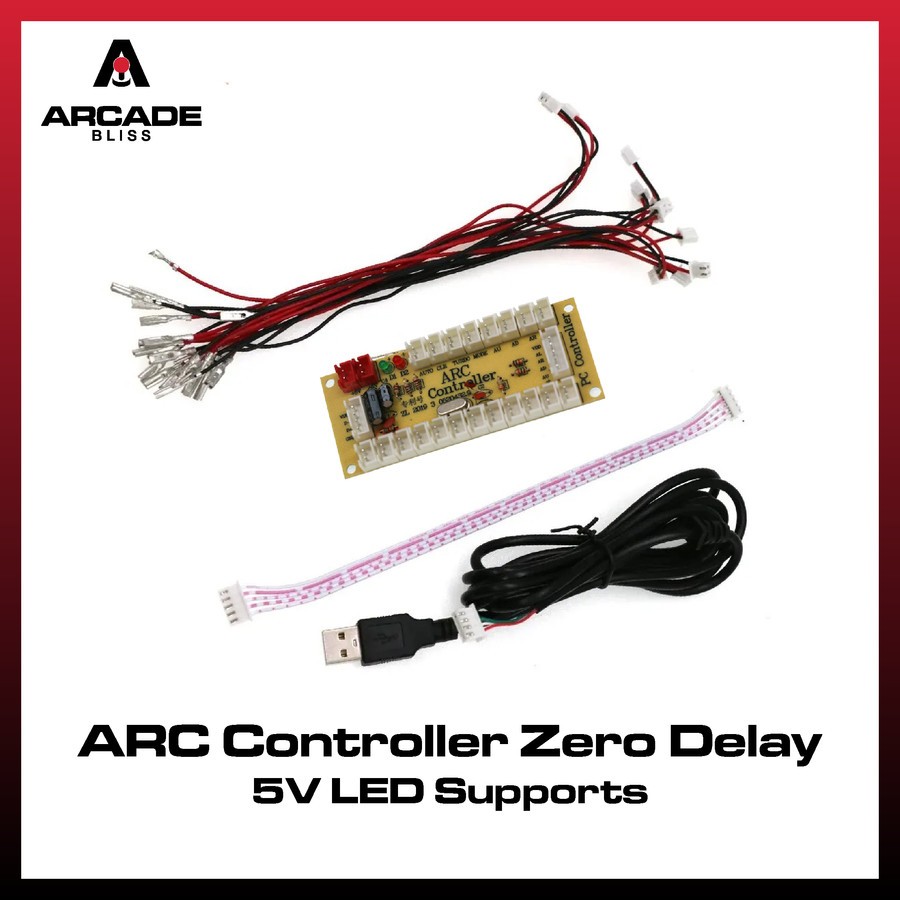 Jual Zero Delay DIY Arcade Controller 5V LED USB Encoder PCB for PC With Set Cable | Shopee ...