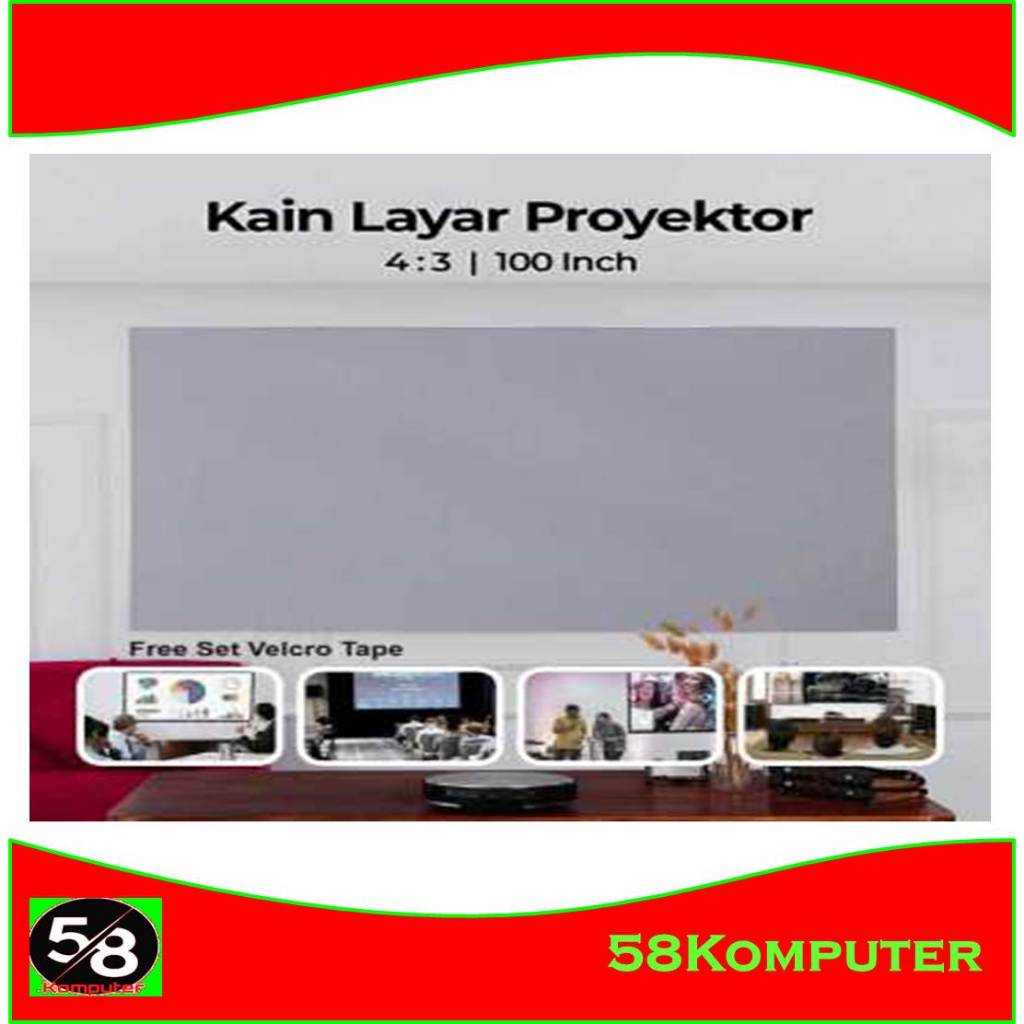 Jual Kain Layar Proyektor Kain PET Lapisan Tahan Cahaya 4:3 Anti-Light ...