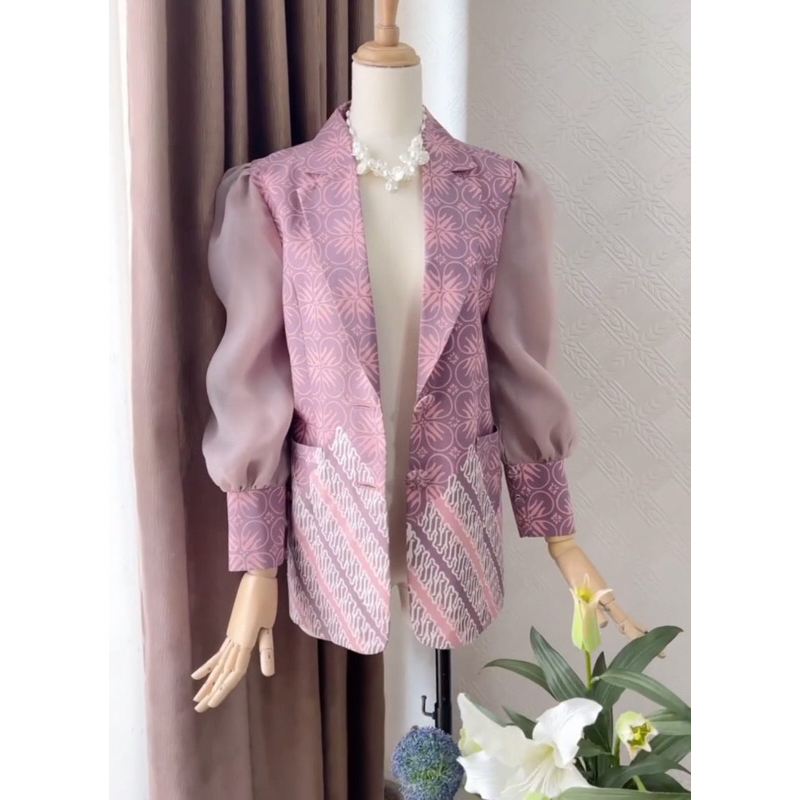Jual TENUN_GAYA batik wanita modern Outer jaz batik wanita atasan batik ...