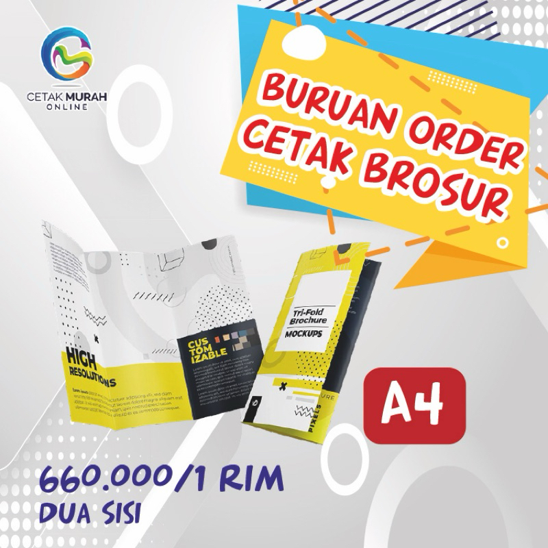 Jual Cetak Brosur A4 (2 Sisi ) 1 rim / 500 lbr | Art Paper 120 gr Murah !! Kualitas OKE !! PO ...