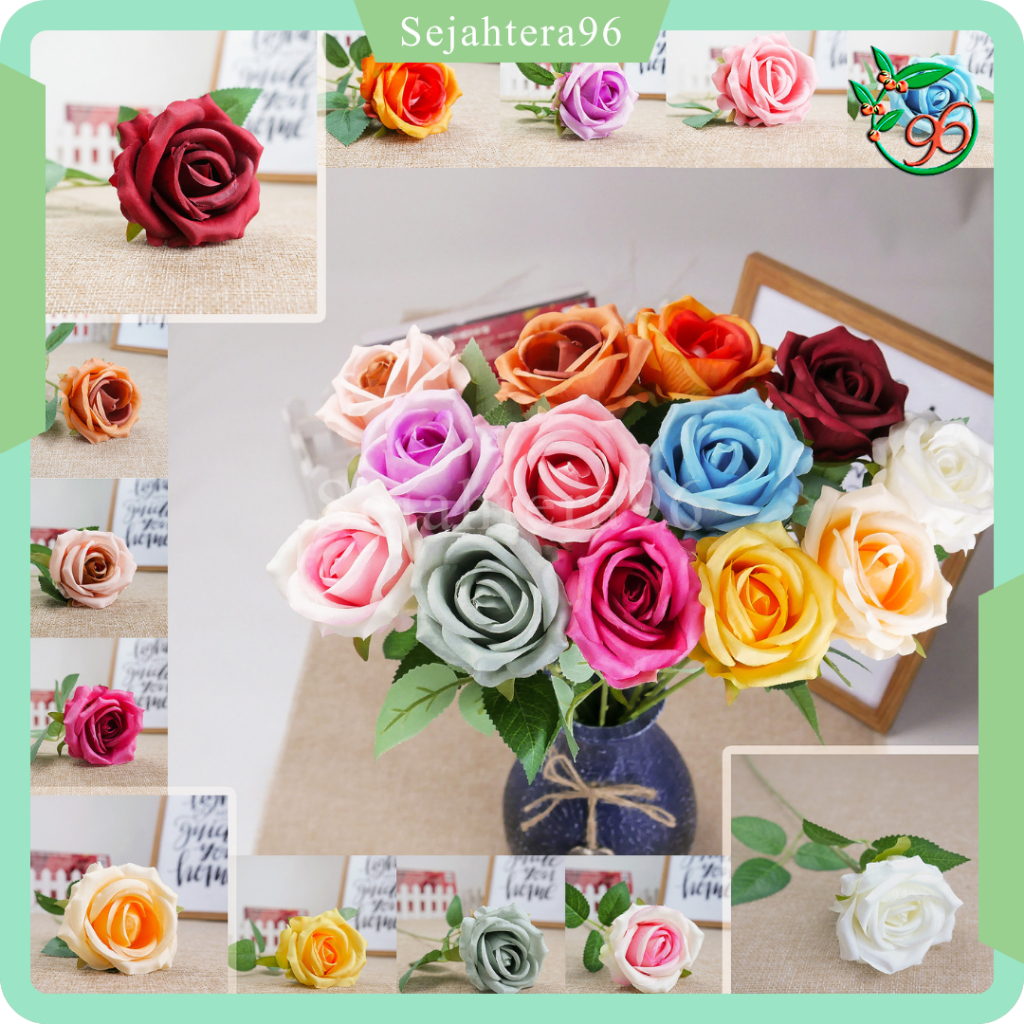 Jual Rose Single Kain - 1 Tangkai Panjang 50 CM Satuan Bunga Mawar Kain ...