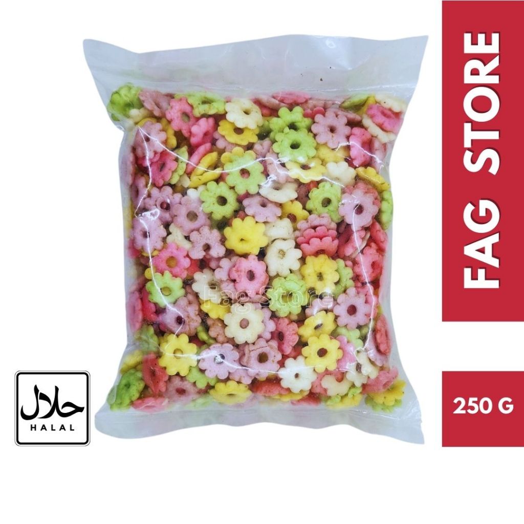 Jual Pilus Sakura Warna Warni Ajisan 250gram Snack Jadul Kembang Ribut ...