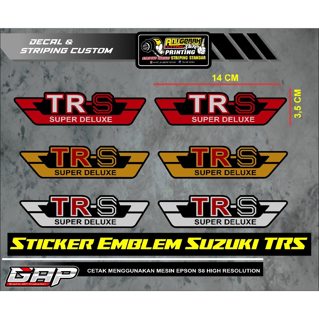 Jual EMBLEM Sticker Suzuki TRS | Shopee Indonesia