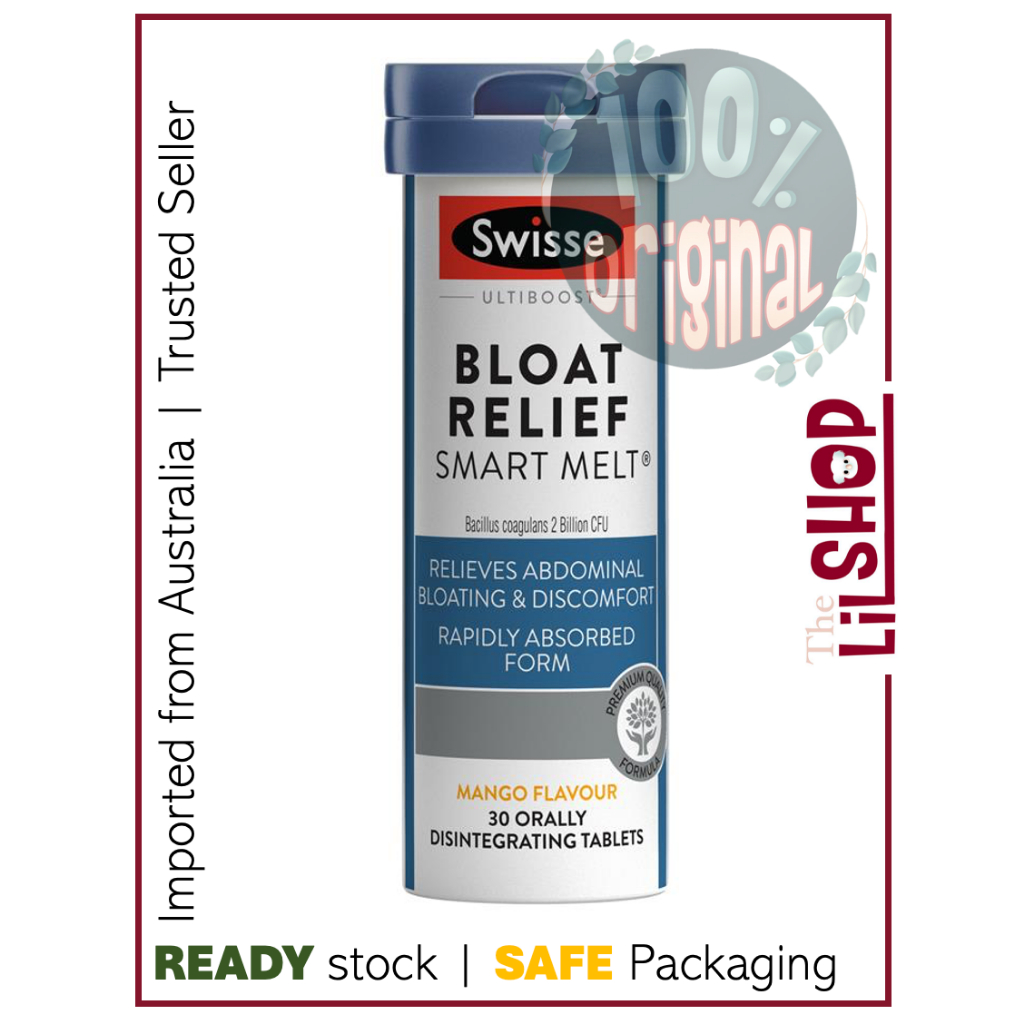Jual Swisse Ultiboost Bloat Relief Smart Melt 30 Tablets - 100% ORIGINAL from AUSTRALIA | Shopee ...