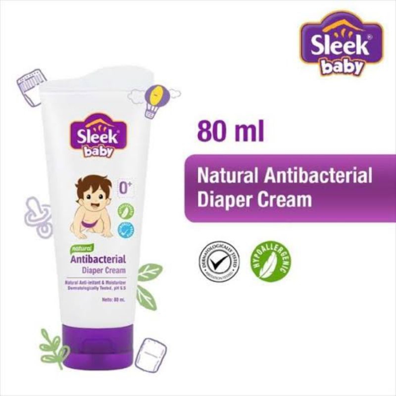 Jual Sleek Baby Diaper Cream 80ml Antibacterial Diapers Krim 80 ml ...