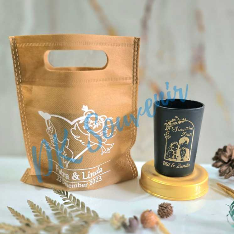 Jual Souvenir Gelas Jamu / LU Hitam TAS SABLON | Shopee Indonesia