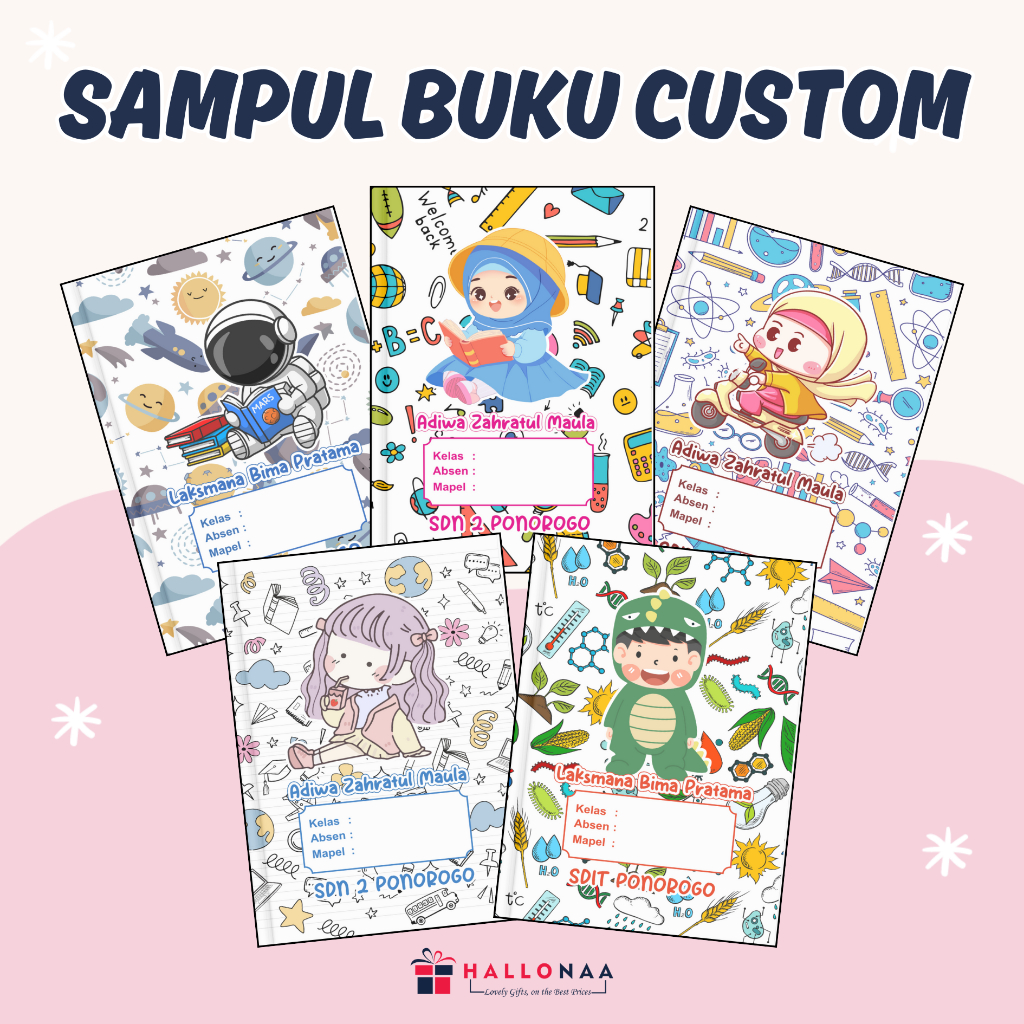 Jual SAMPUL BUKU CUSTOM NAMA ISI 10 PCS | SAMPUL BUKU SIDU & BIGBOSS ...