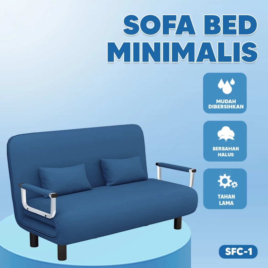 Jual Sofa bed Minimalis Ukuran 150CM Kursi Lipat Tebal Kokoh Sofabed Termurah di Bali | Shopee ...